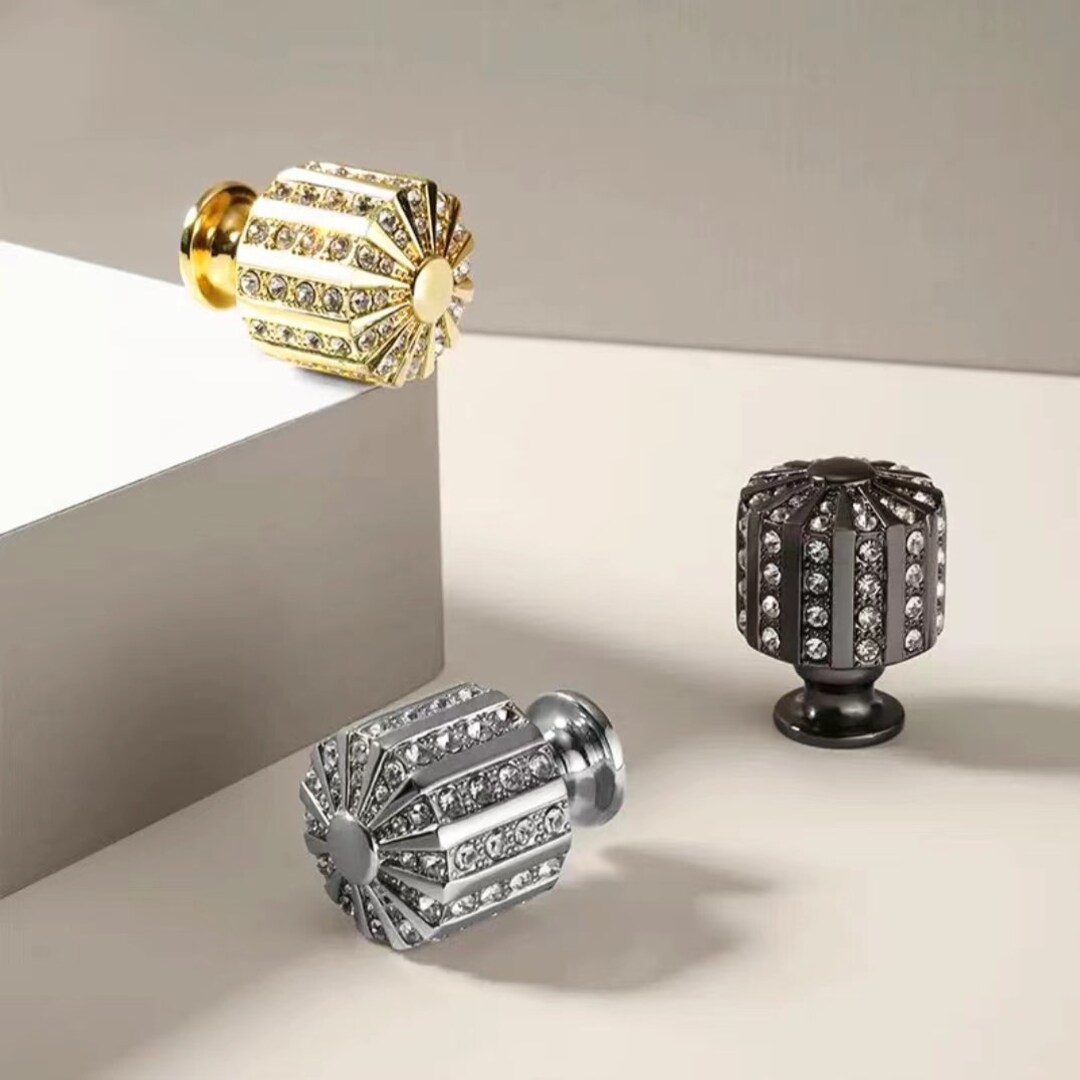 Diamond Drawer Pull Crystal Handle European Style Wardrobe Door Cabinet ...