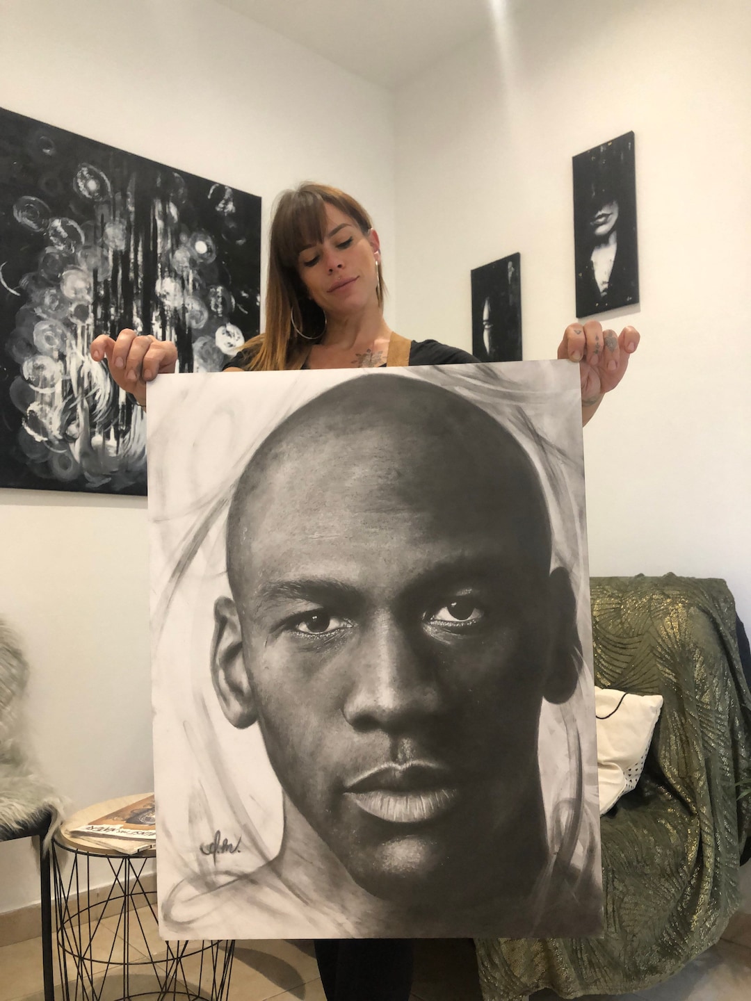 Portrait Drawing Michael Jordan 65x50cm - Etsy