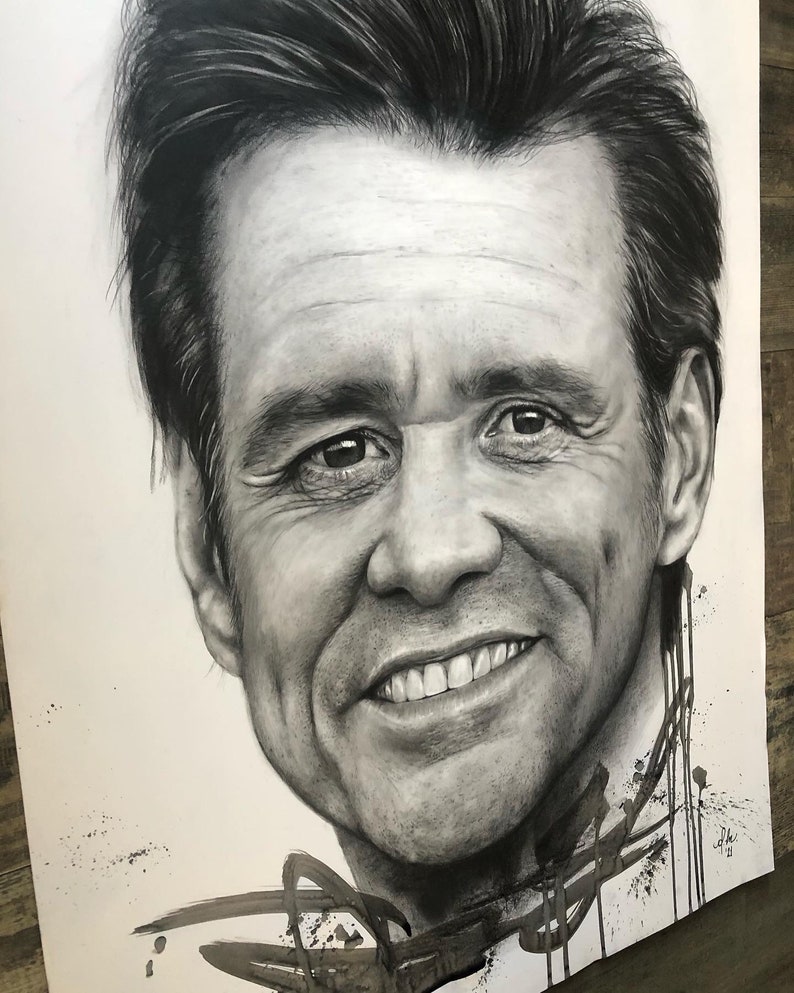 Jimmy-65x50cm Portrait Jim Carrey - Etsy