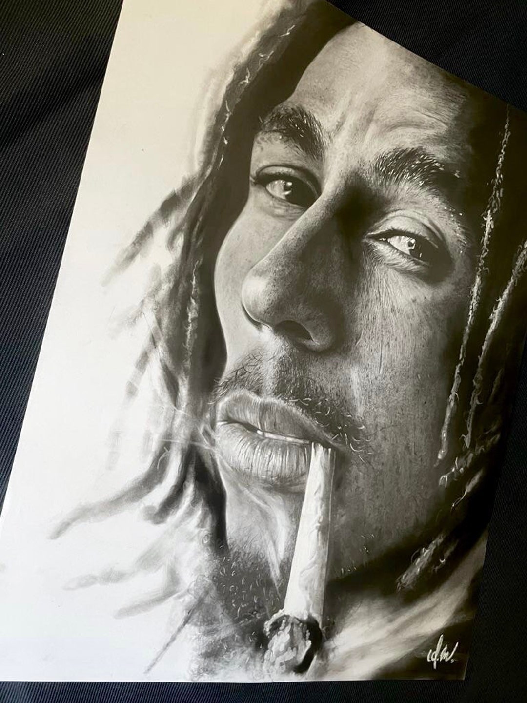 Portrait Drawing Bob Marley - Etsy