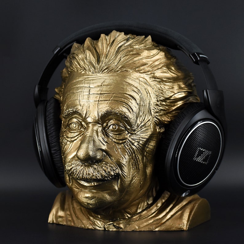 Albert Einstein Headphone Stand 3D Printed Customizable Colors Hand ...