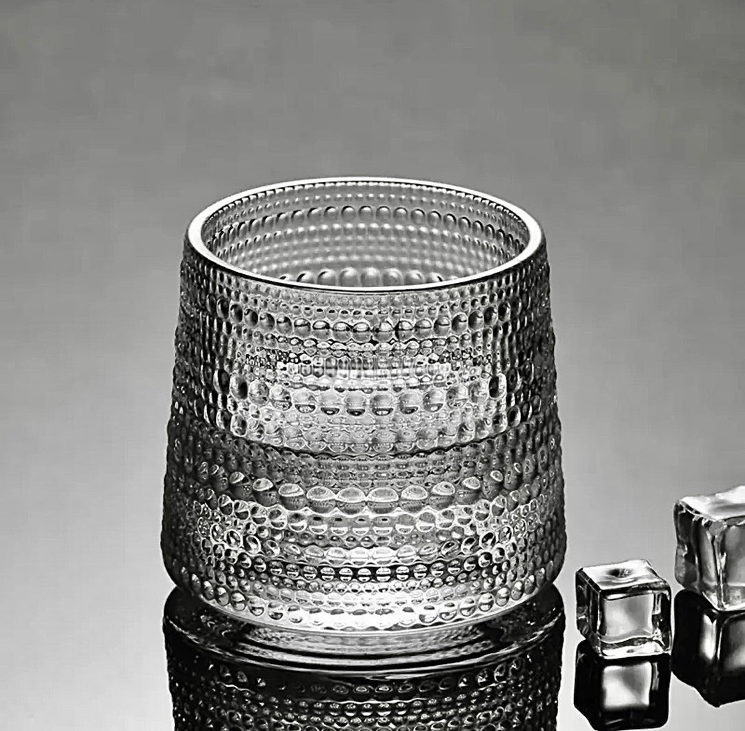 Bubble Whiskey Glasses Retro Bar Glass Set Beaded Old - Etsy