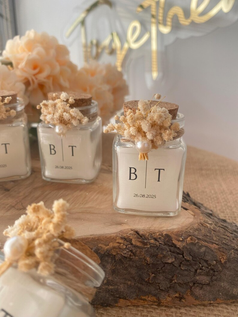 Personalized Candle Jar Favor: Elegant Wedding, Bridal Shower ...