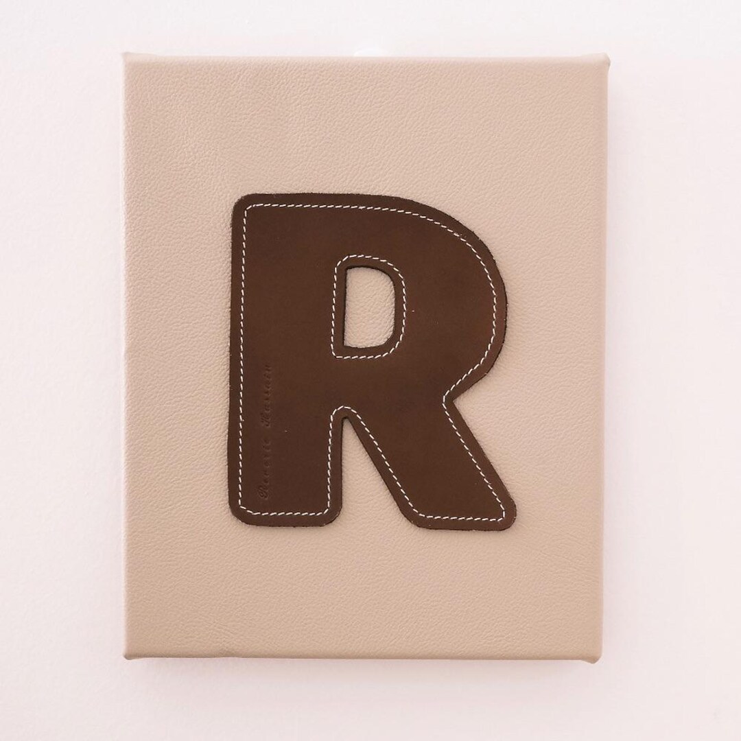 Personalized Leather Initial Wall Art: Handmade Nursery Decor - Etsy