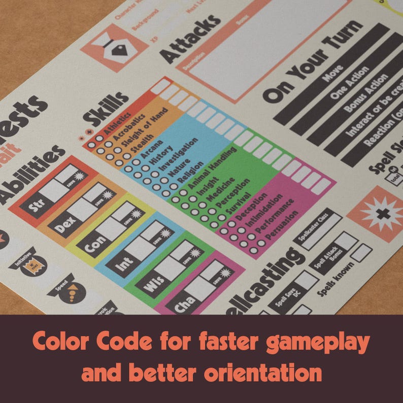 Dnd Kids and Beginner Character Sheet Bundle - Quests Await - Optimized ...