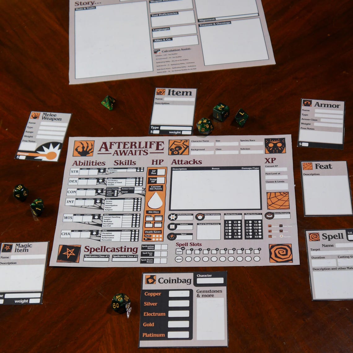 Dnd Character Sheet Halloween Themed Design - Compatible 2024 5th ...