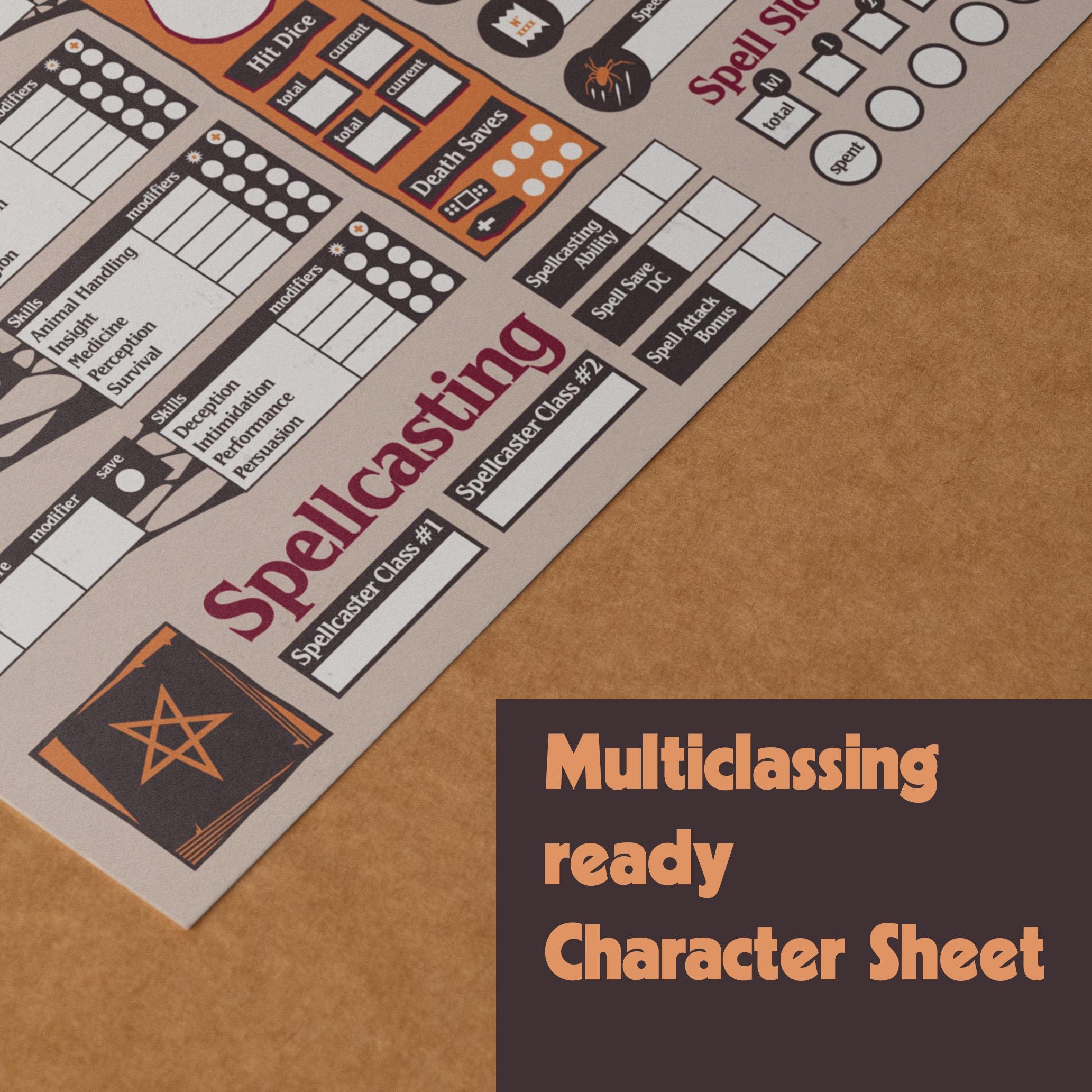 Dnd Character Sheet Halloween Themed Design - Compatible 2024 5th ...