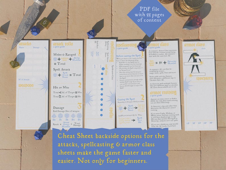 Dnd Character Sheet Bundle "protector" - Modular, Innovative, Beginner ...