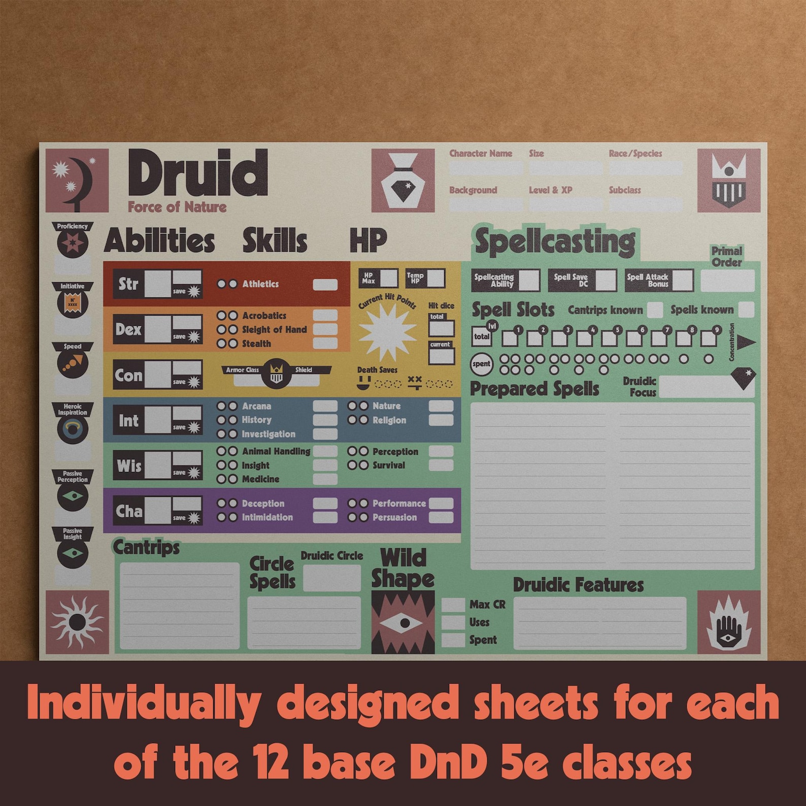 Dnd Class Specific Character Sheets, Retro Design Bundle, Sheets for ...