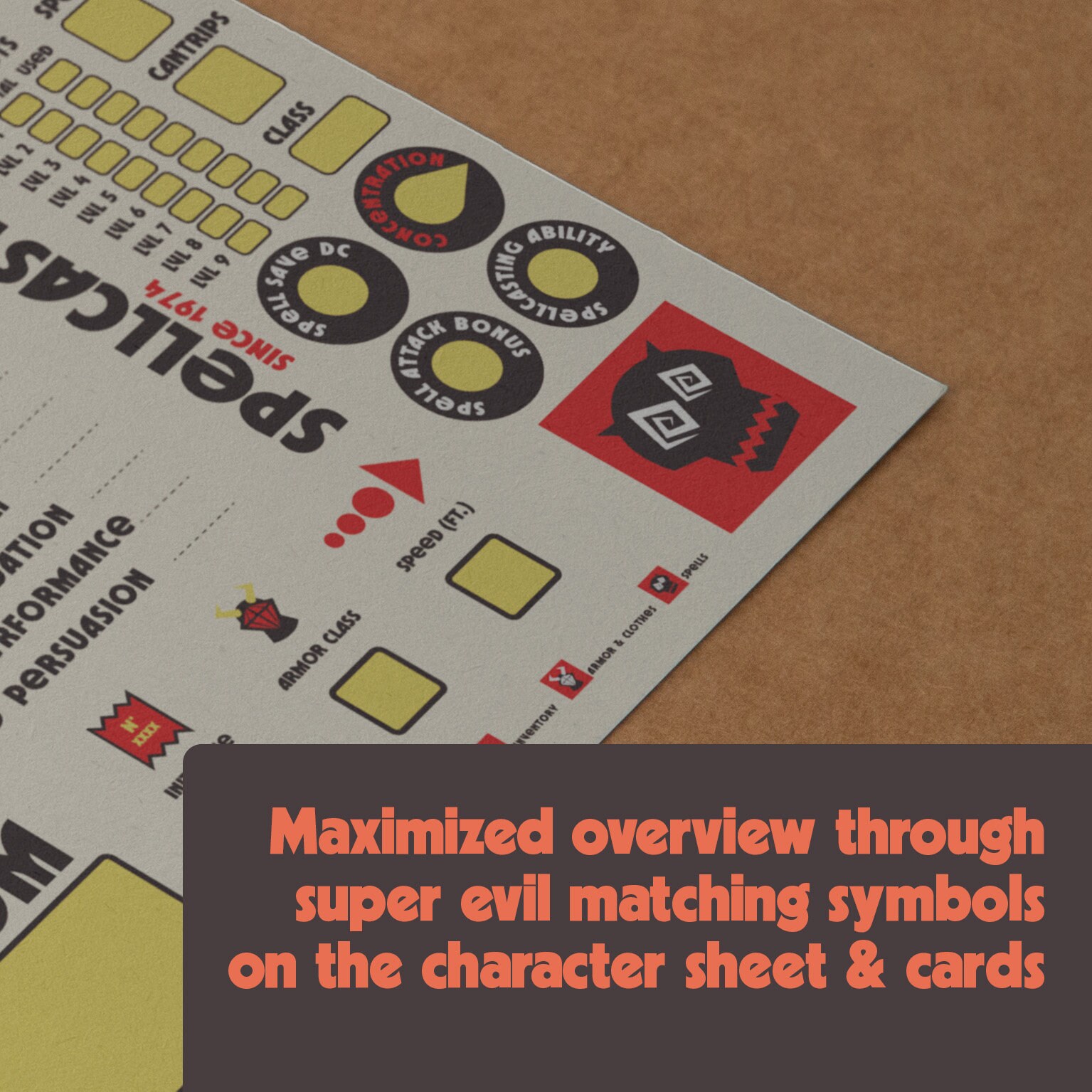 Dnd Evil Character Sheet Optimized Retro Design. Compatible With the ...