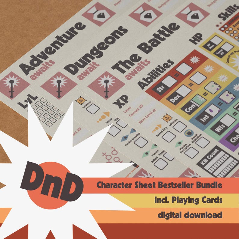 Dnd Character Sheet Bestseller Bundle - Optimized Retro Design ...