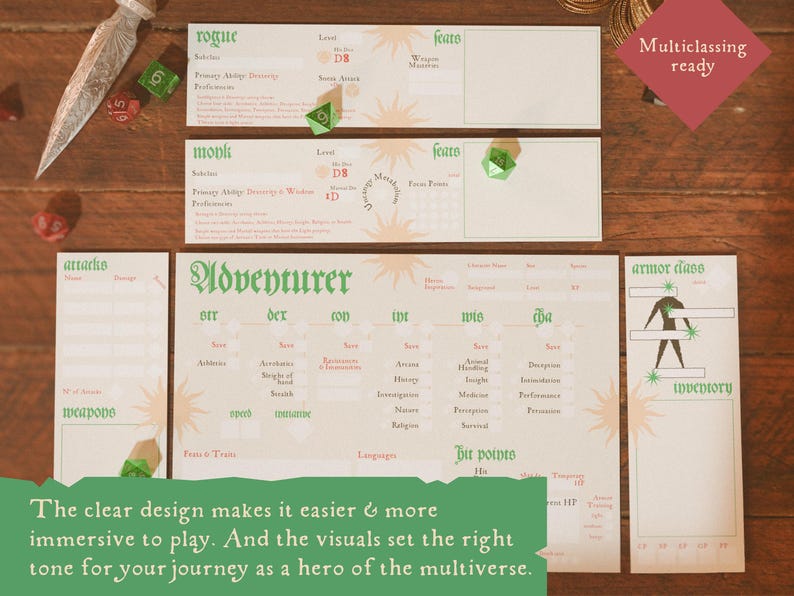 Dnd Character Sheet Bundle "adventurer" - the Character Sheet ...