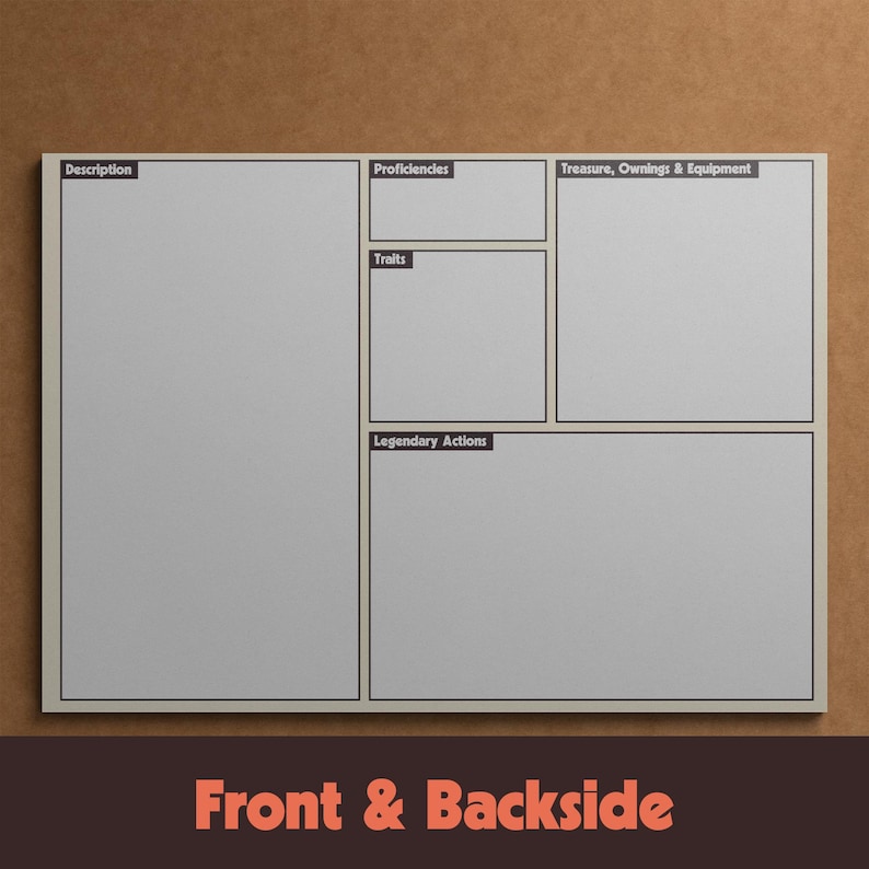 Dnd Monster NPC Sheet Pack 5e - Printable Digital Download - Enemy and ...