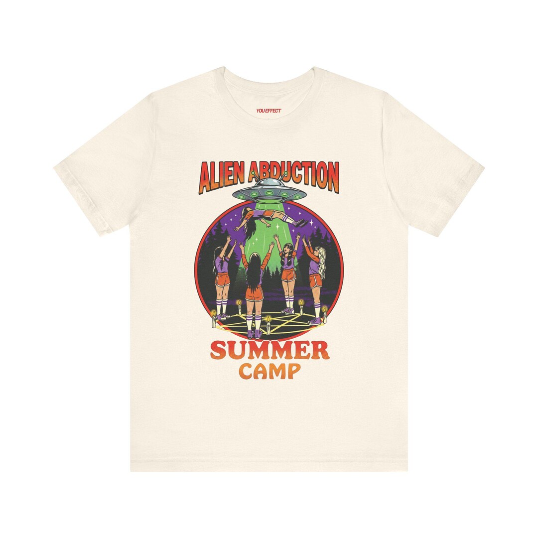 Alien Abduction Summer Camp Retro Comic Tee | Vintage Horror Meme ...