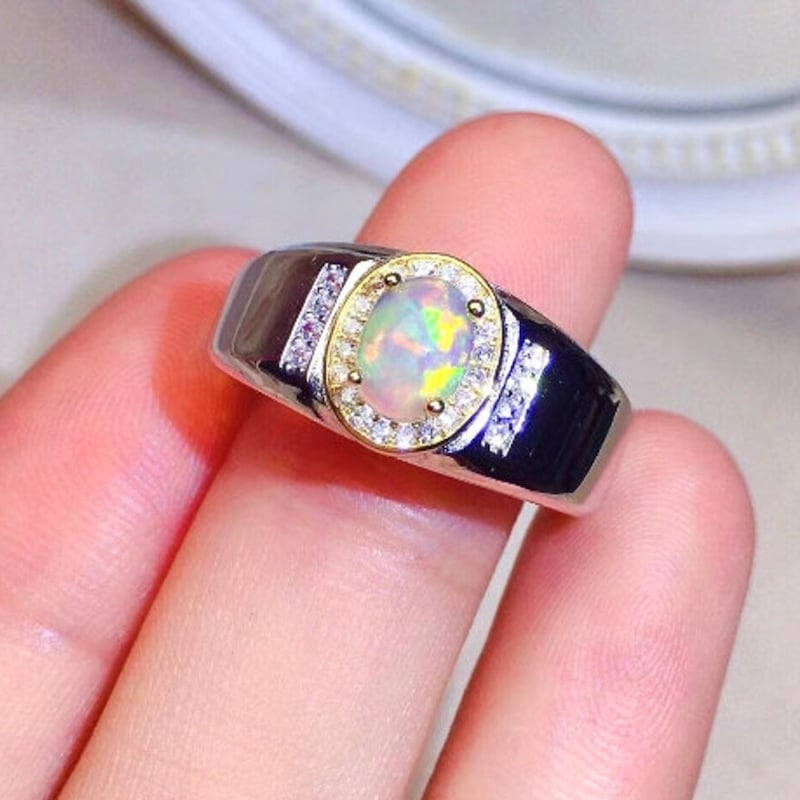 Opal Mens Ring - Etsy