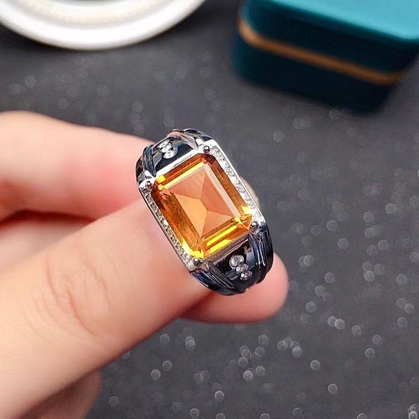 Citrine Men Signet Ring - Etsy