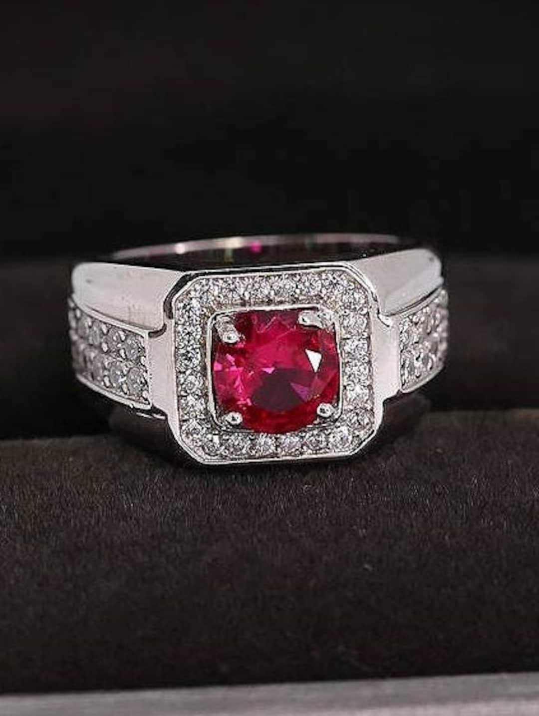 Ruby Ring for Men in 925 Sterling Silver, Mens Ring, Statement Ring ...