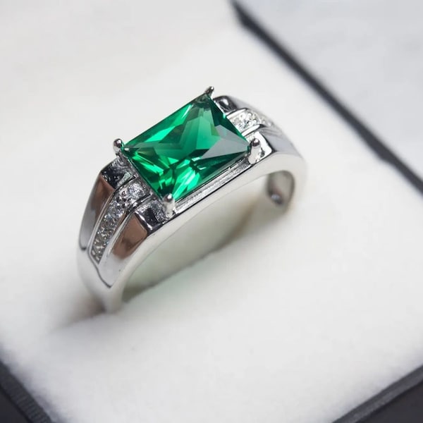 Men Emerald Ring - Etsy
