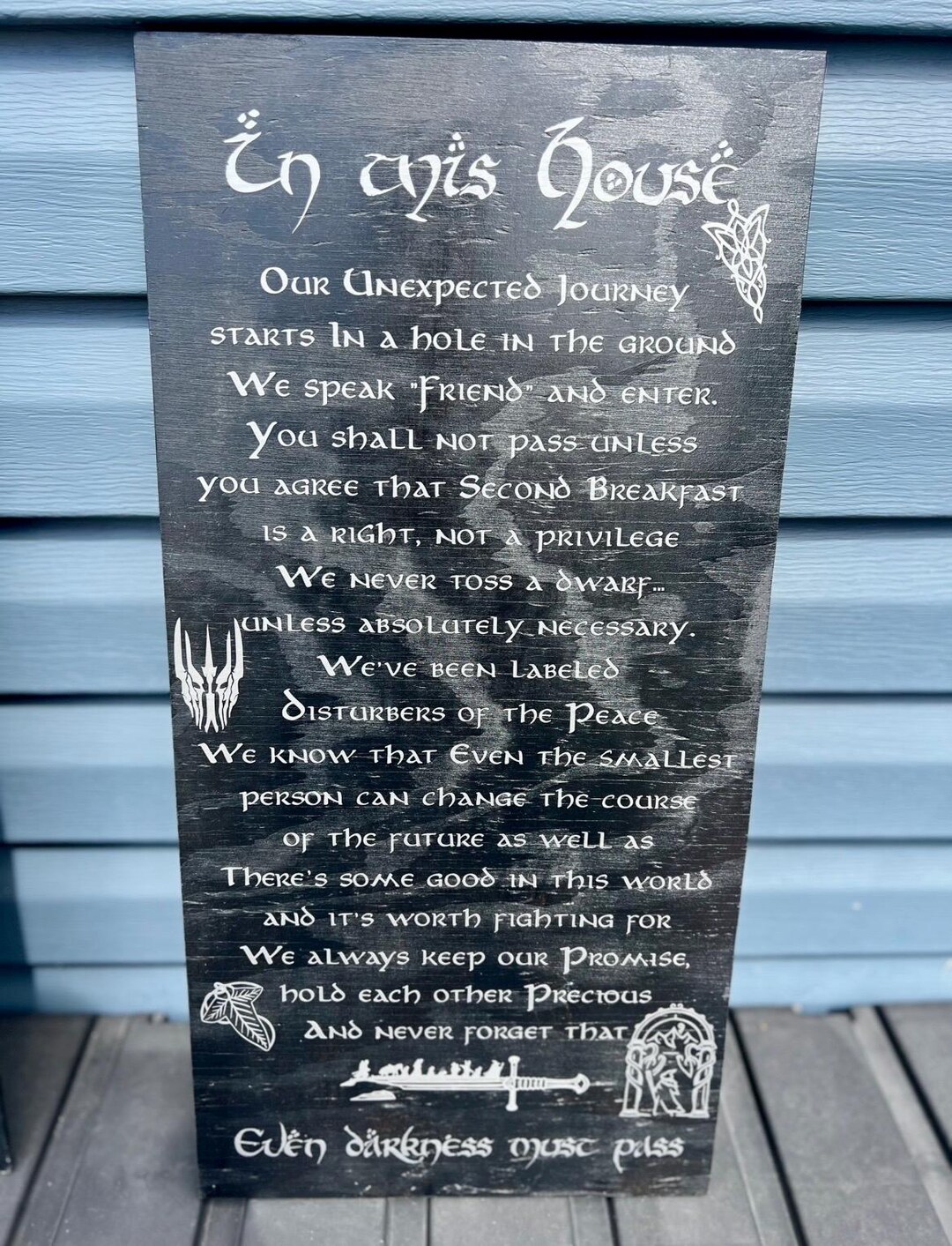 Lord of the Rings & Hobbit Inspired “in This House” Wooden Sign ...