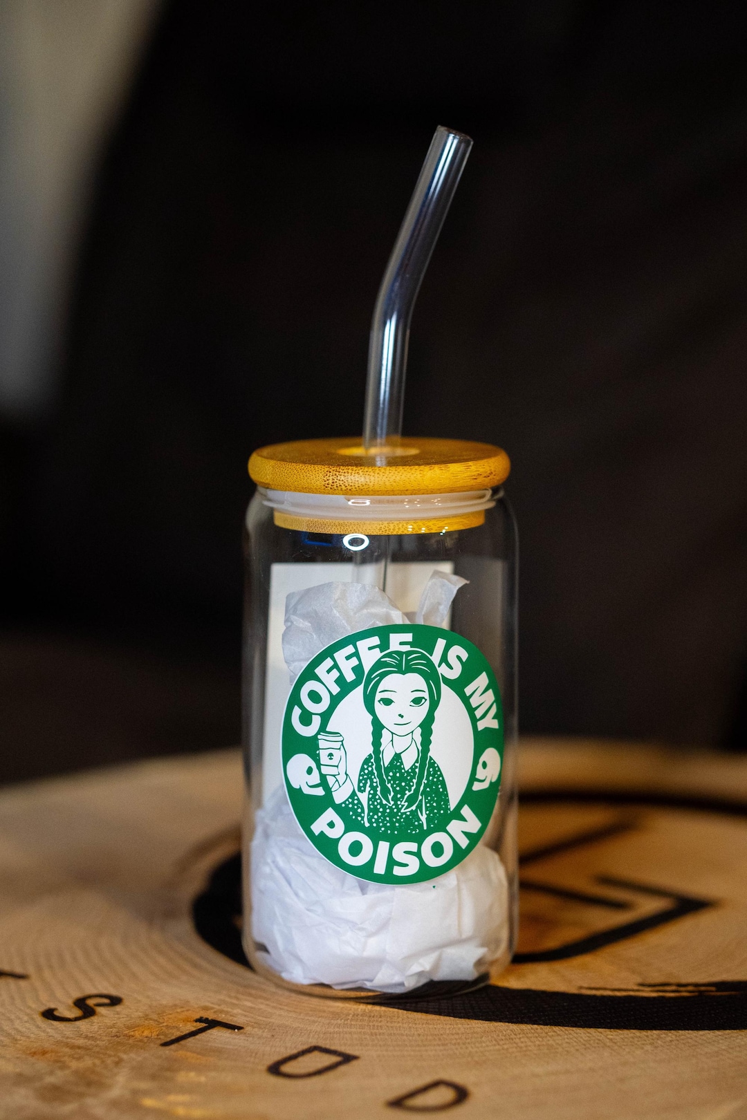 Wednesday Addams Iced Coffee Cup | Gothic Starbucks Style 16oz Libby ...