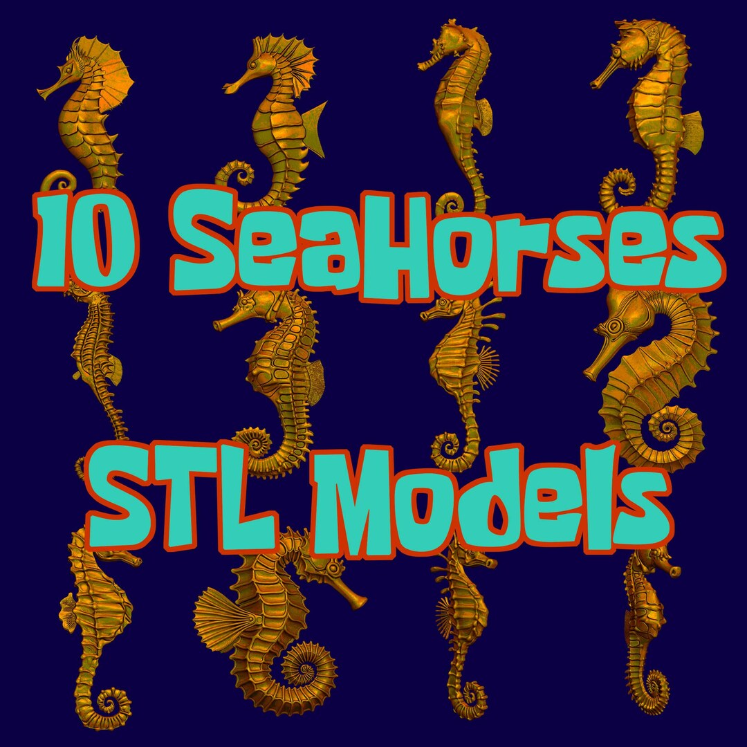 Seahorses 3D Models - 10 STL File for 3D Printing | Digital Download ...