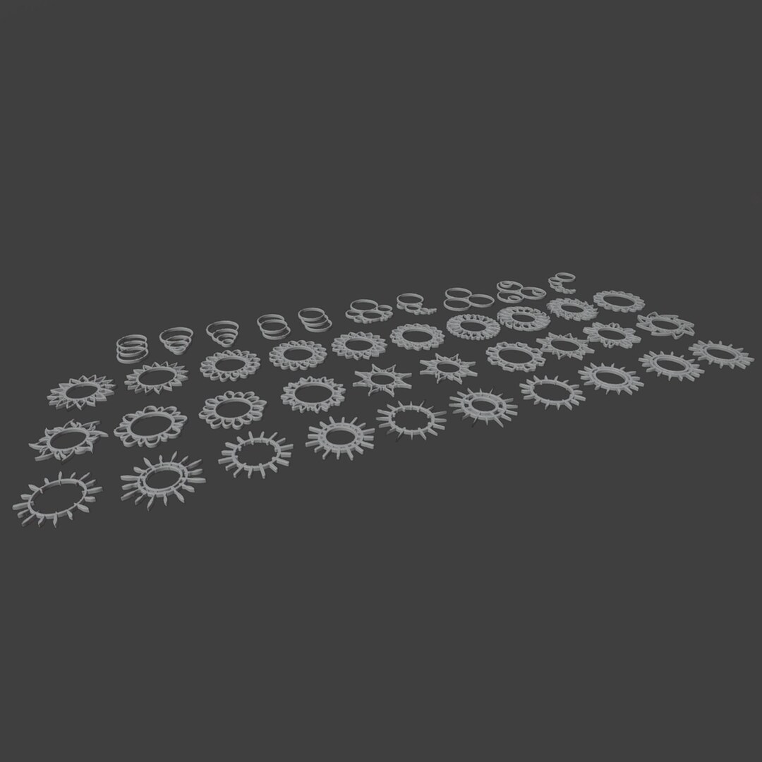 Circles and Radial Shapes Collection - 40 STL Files for 3D Printing ...
