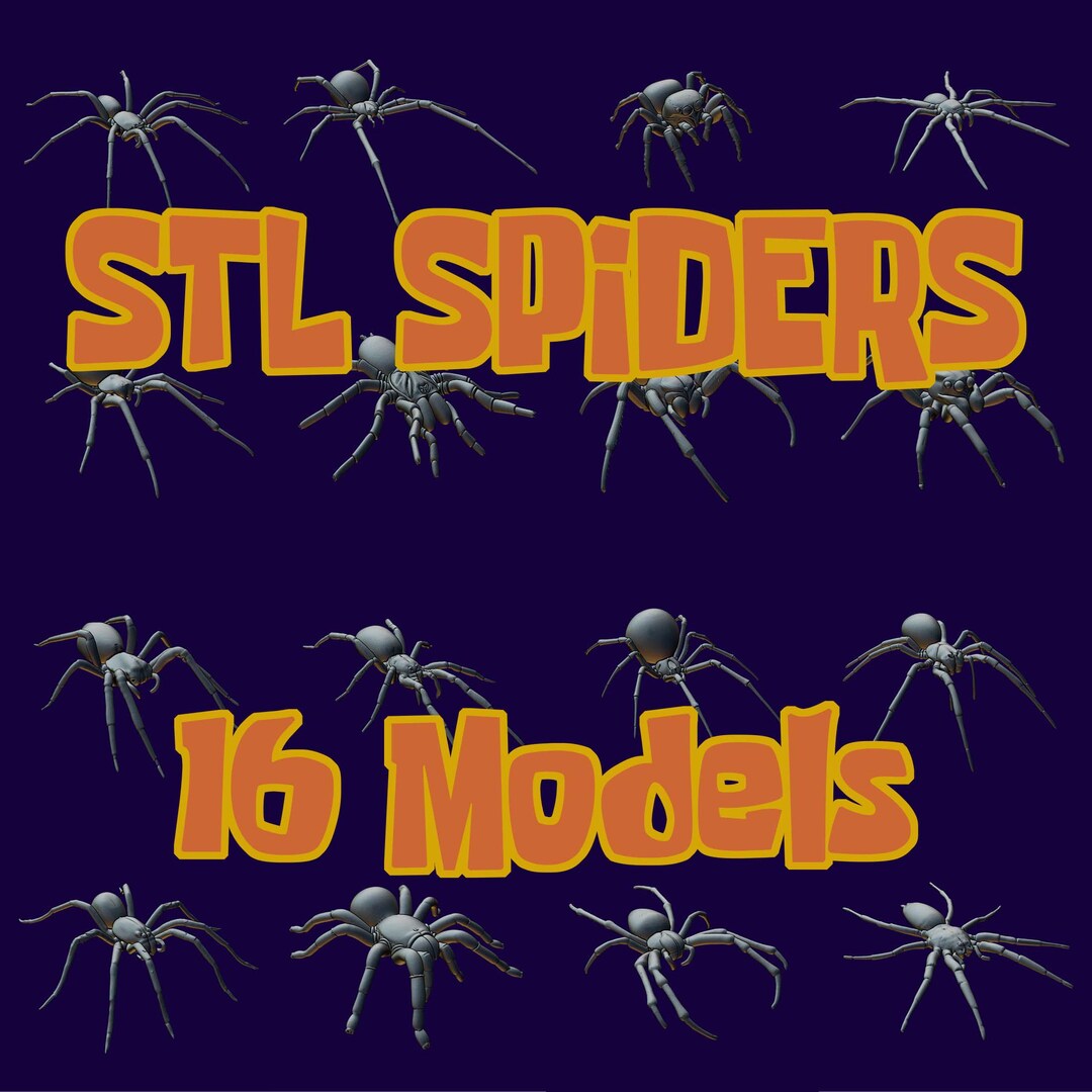Spiders 3D Models - 16 STL File for 3D Printing | Digital Download - Etsy