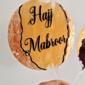 Hajj Mubarak Cake Topper, Islamic Cake Topper, Personalised Hajj Topper ...