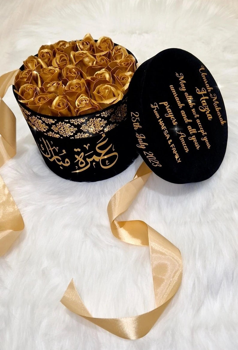 Personalised Umrah Gift Box, Umrah Gift, Forever Roses Gift Box,islamic ...