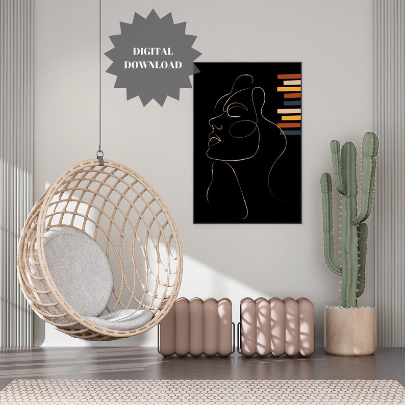 WOMAN ILLUSTRATION Wall Art SILHOUETTE Download Female Figure - Etsy