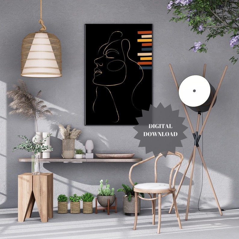 WOMAN ILLUSTRATION Wall Art SILHOUETTE Download Female Figure - Etsy