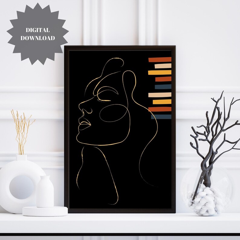 WOMAN ILLUSTRATION Wall Art SILHOUETTE Download Female Figure - Etsy