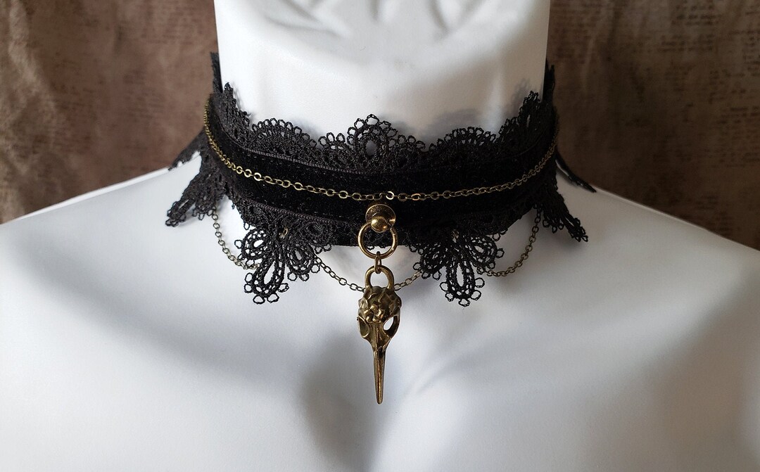Memento Mori Collar / Bird Skull Avian Taxidermy Witch Magic Wiccan ...