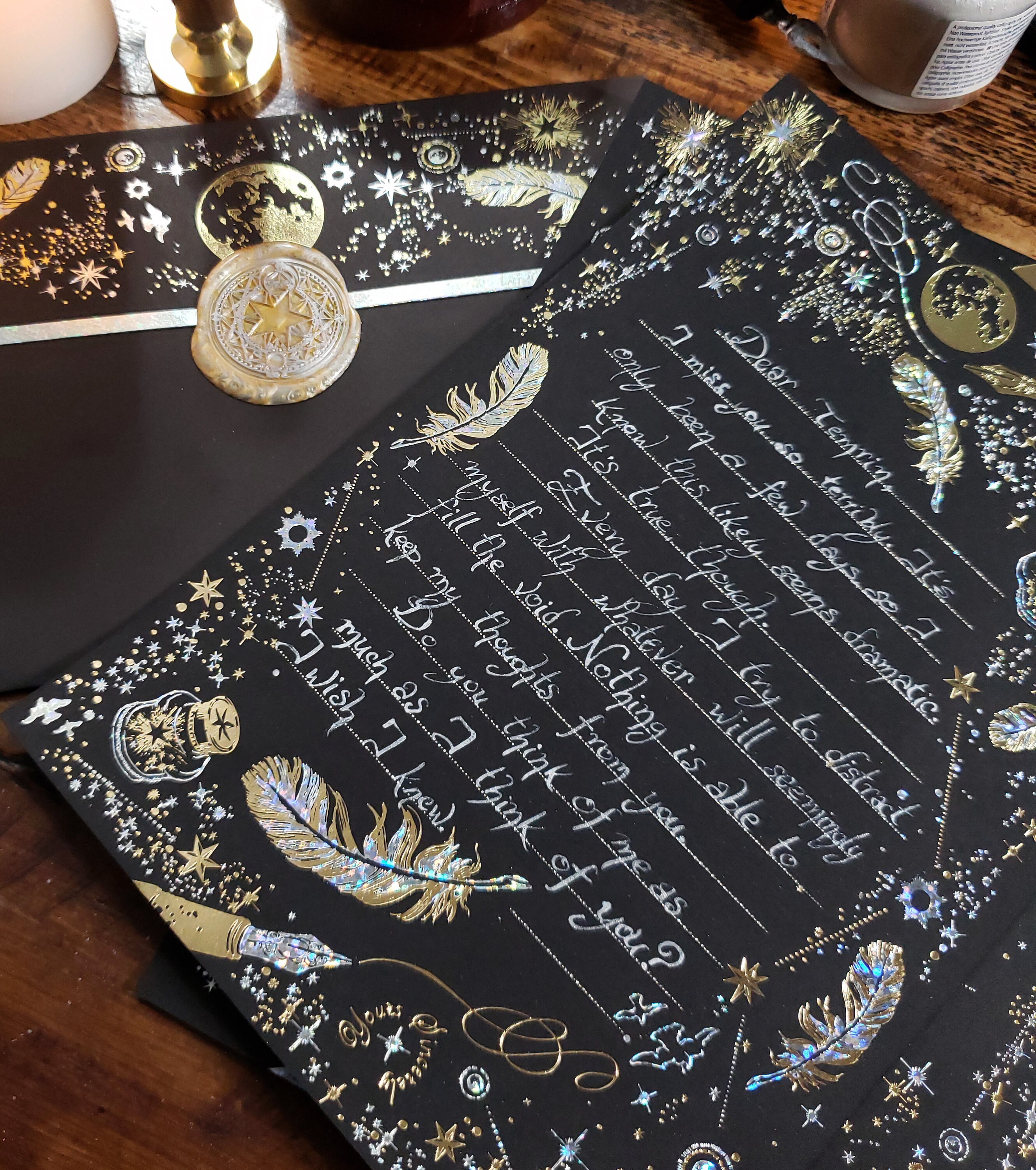 Handwritten Letter With Wax Seal Customizable Dark Academia - Etsy