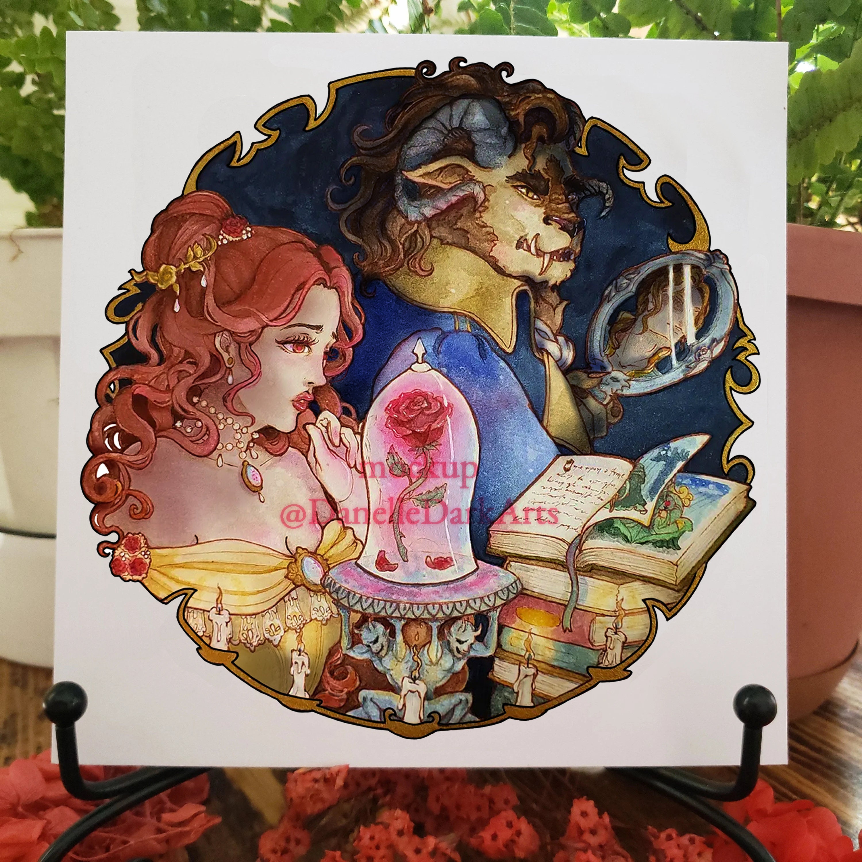 Beauty and the Beast Pop Art Nouveau Brothers Grimm Fairy - Etsy