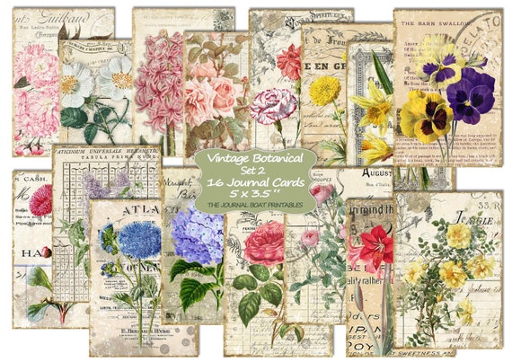 Flower ATC printable Digital Download Embellishments Papercraft etna.com.pe