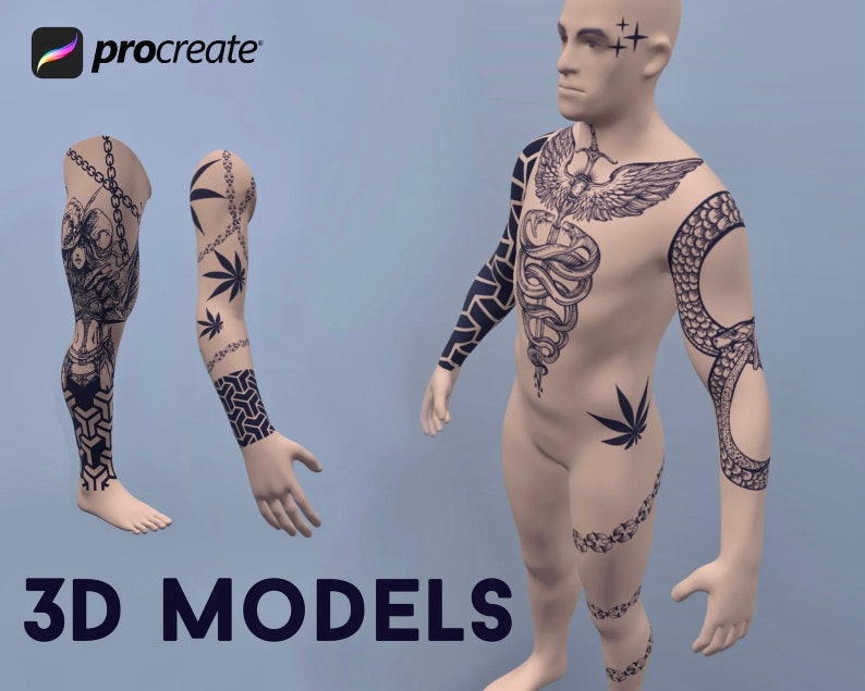 6 Procreate Male 3D Object Models 3D Male Model 3D Model 3D - Etsy