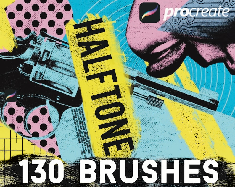 130 Procreate Halftone Brushes Grunge Comic Brushes for - Etsy