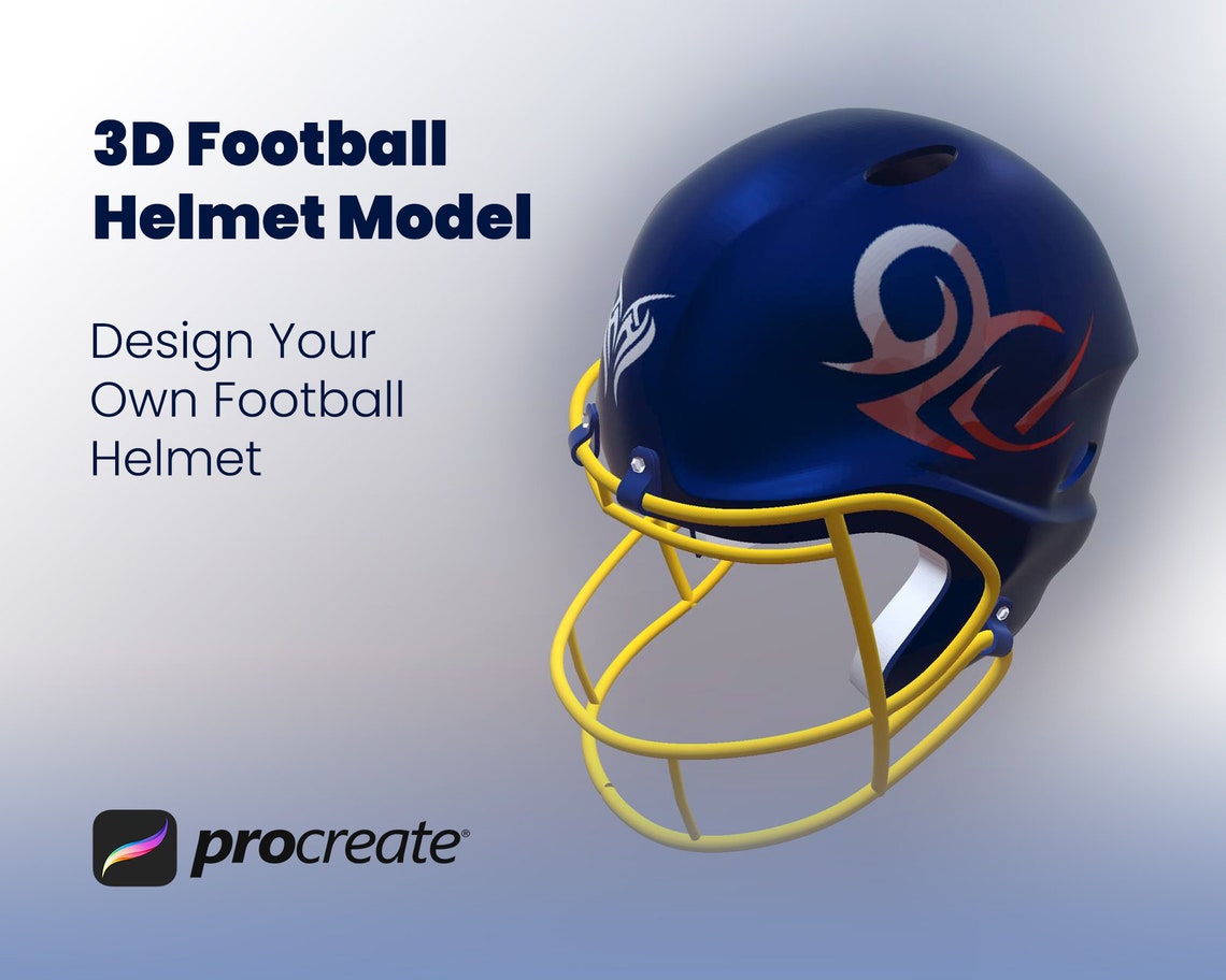Procreate Football Helmet 3D Model Design Your Own Football - Etsy
