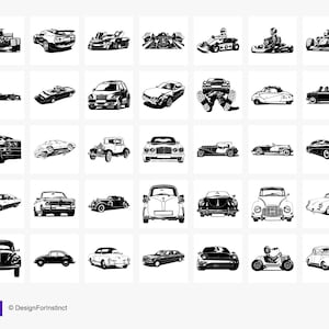 Car Stamp Brushes Procreate, Retro Cars Stamps, Modern & Classic Car ...