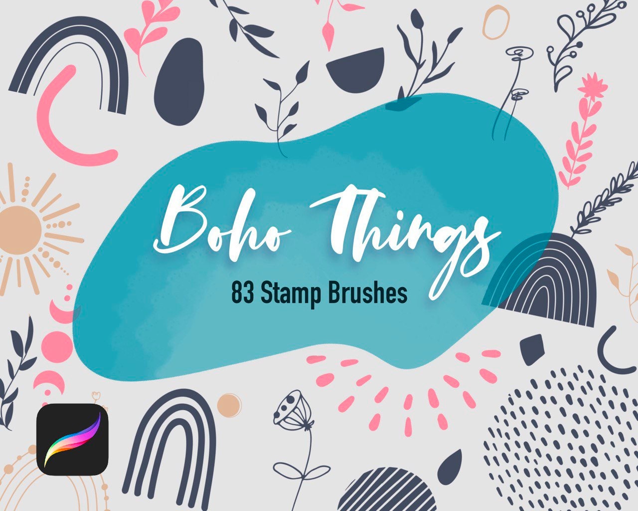 100 Abstract Doodle Procreate Stamps procreate Stamps - Etsy