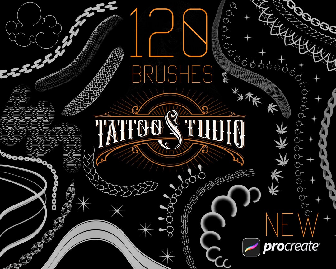 120 Procreate Decorative Tattoo Elements Brushes for Procreate, Tattoo ...