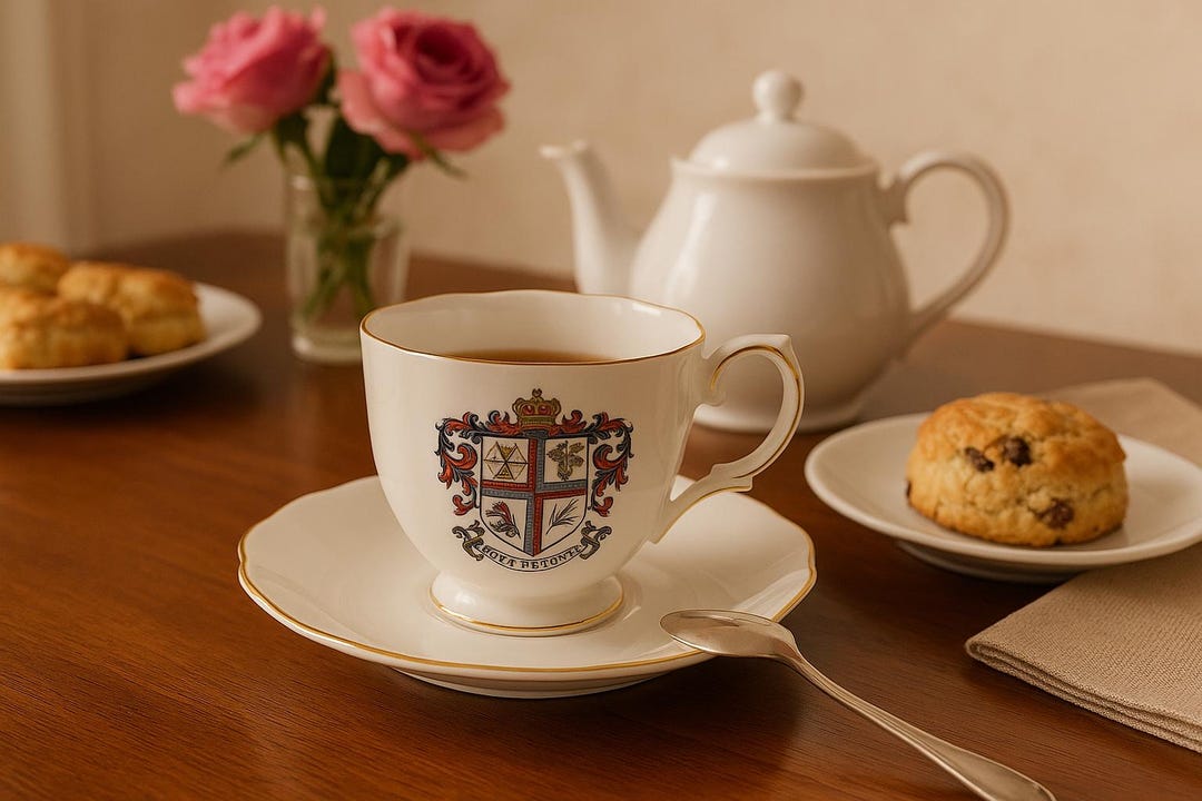 Vintage Royal Albert Teacup and Saucer – “A Man’s Cup” Heraldic Crest ...
