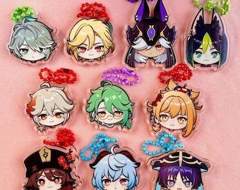 Genshin Impact Hanfu Ganyu & Shenhe 2 Foil Acrylic Charms - Etsy