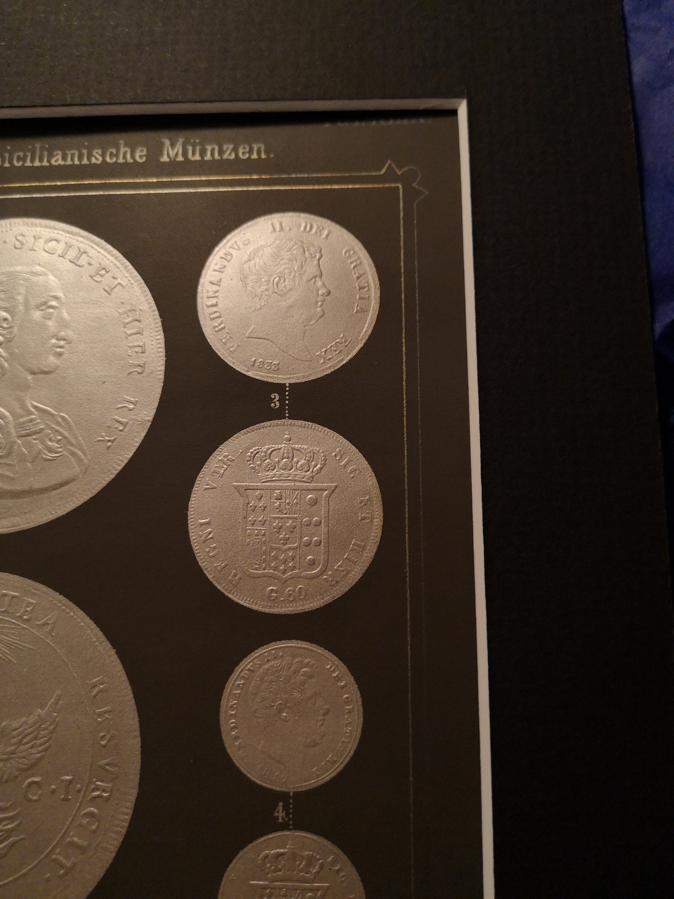 Sicily Silver Coins Plate in Relief Print 1853 - Etsy