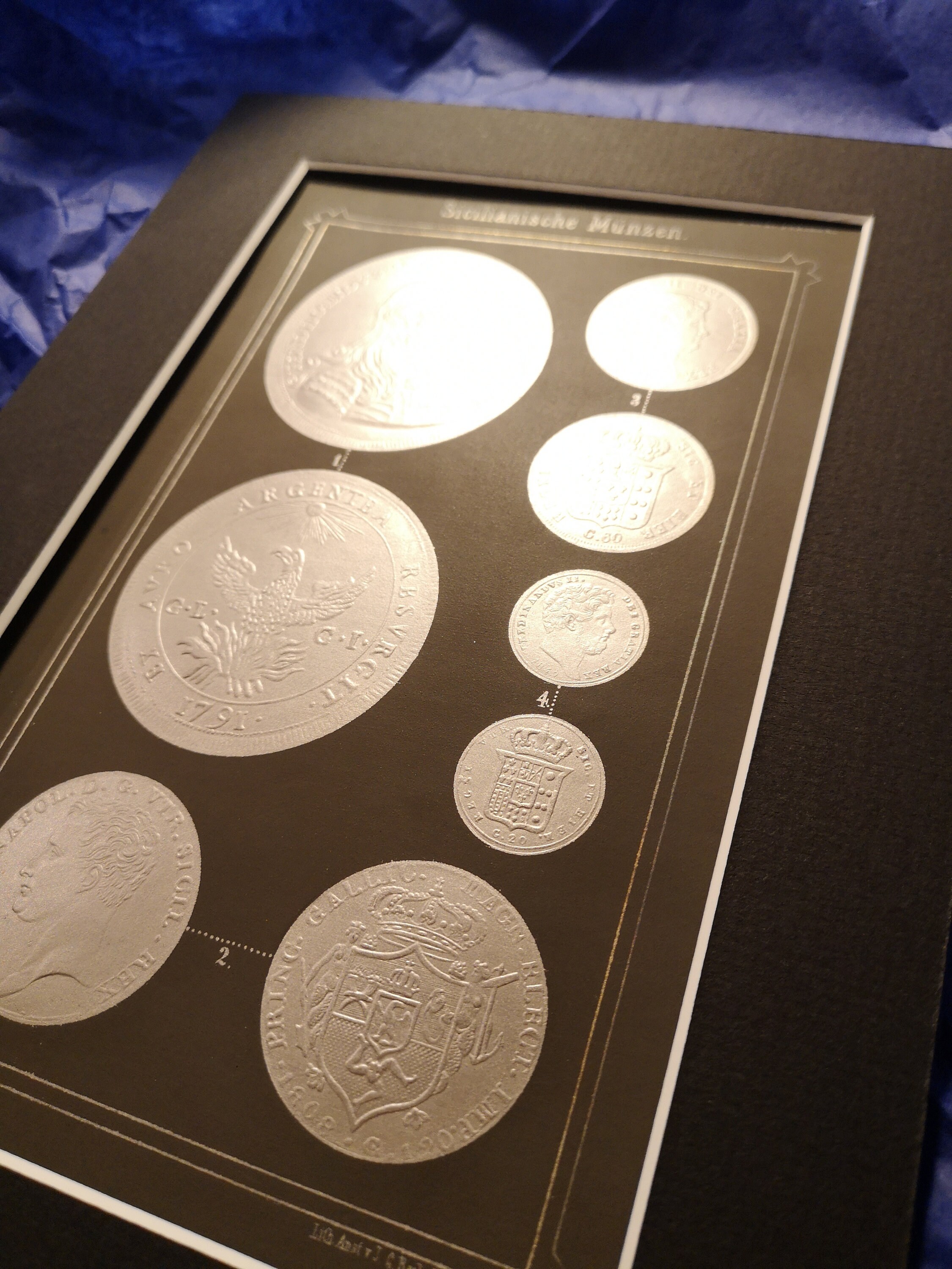 Sicily Silver Coins Plate in Relief Print 1853 - Etsy