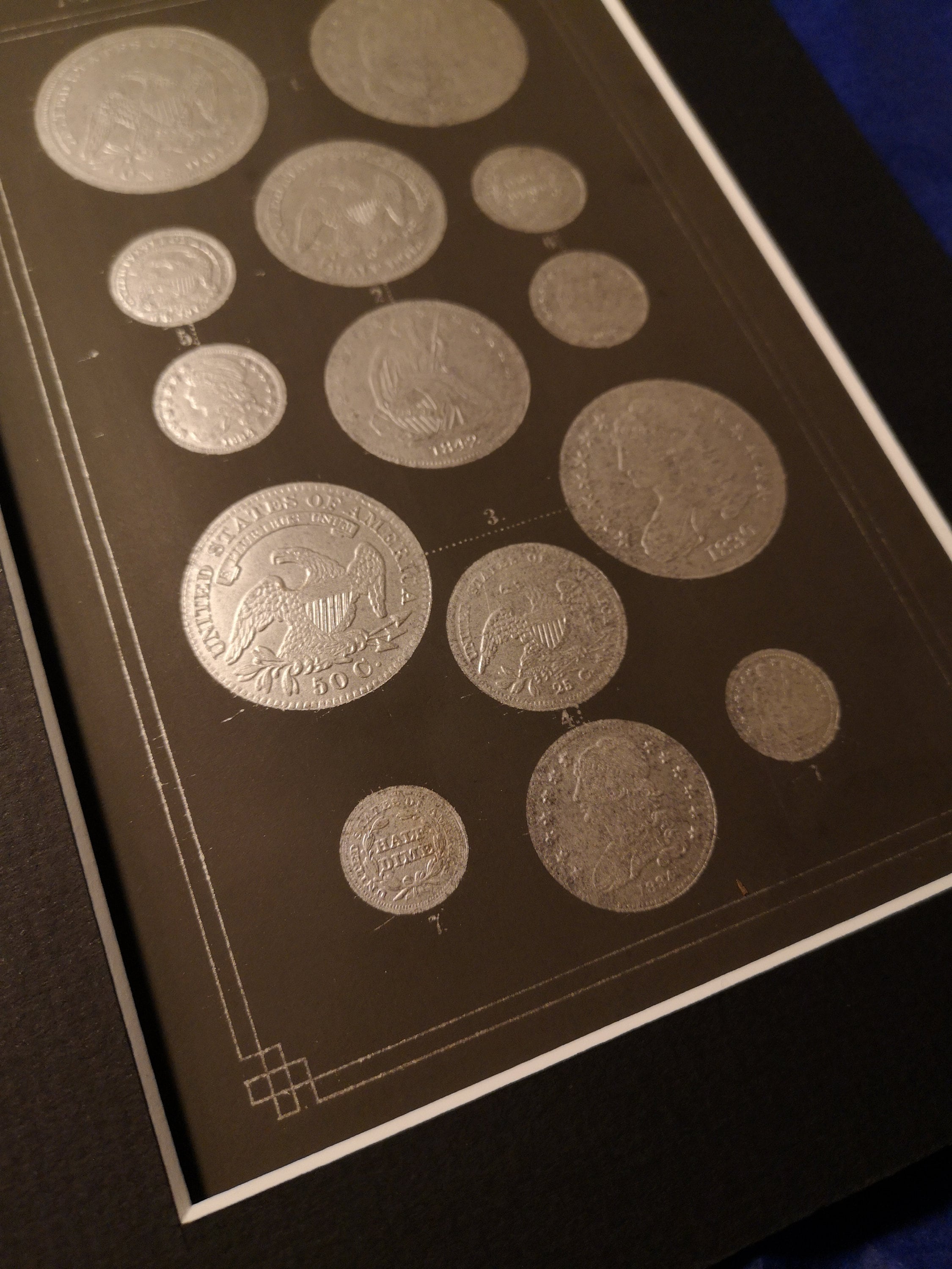 USA Silver Coins Plate in Relief Print 1853 - Etsy Denmark