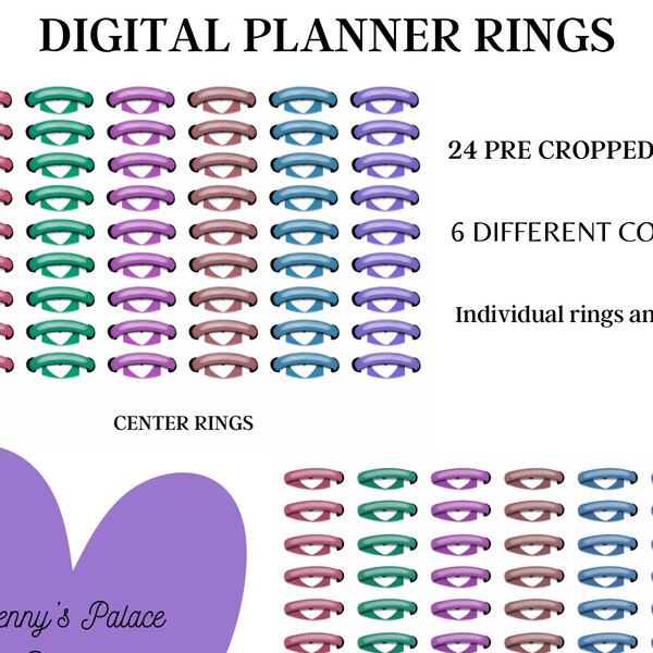 Digital Planner-binder Rings-center Rings-digital Planner-digital ...