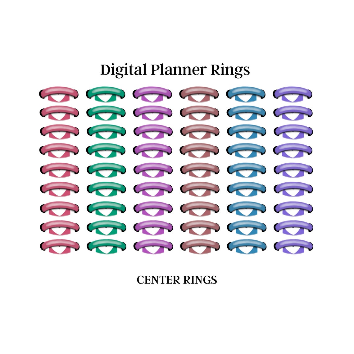 Digital Planner-binder Rings-center Rings-digital Planner-digital ...