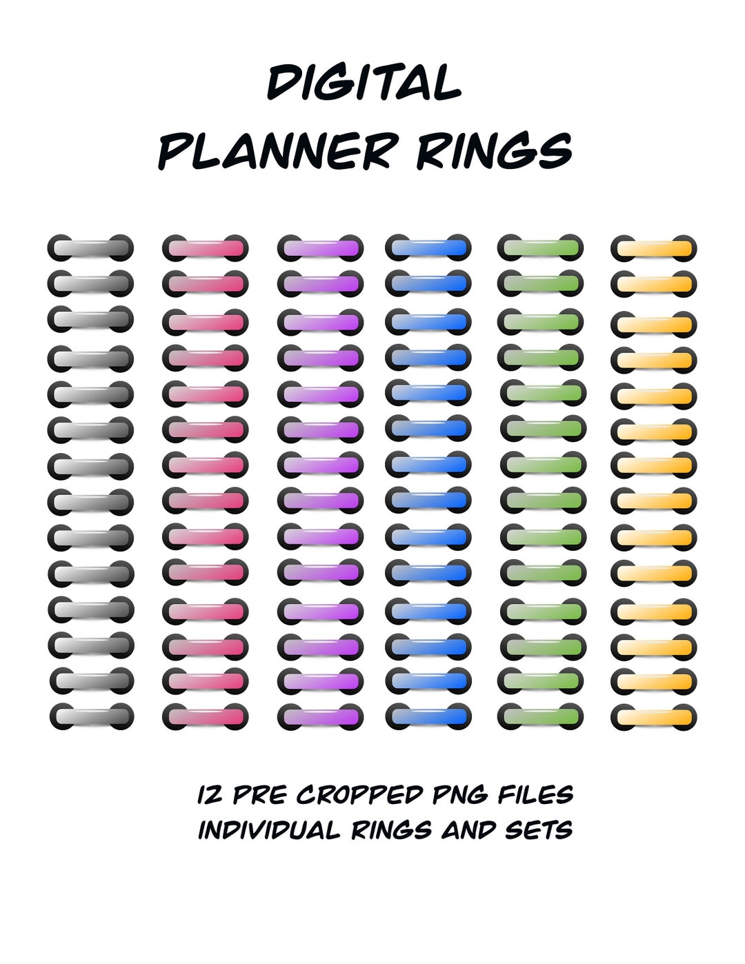 Digital Planner-binder Rings-center Rings-digital Planner-digital ...